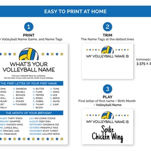 What's Your Volleyball Name Game, Printable Volleyball Team Building ...