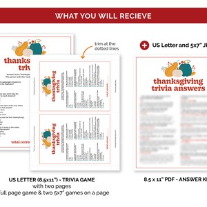Thanksgiving Trivia Game, Printable Thanksgiving Quiz With Answers ...