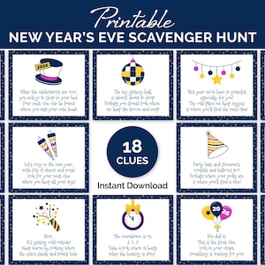 2026 New Year's Eve Scavenger Hunt for Kids, Printable Indoor Treasure ...
