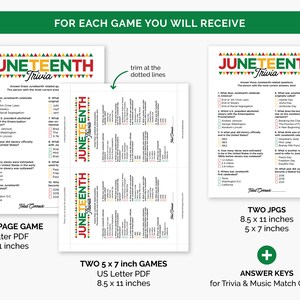 Juneteenth Games Printable Game Bundle for Family or - Etsy Canada