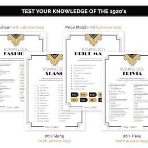 1920s Party Games, Printable Games Bundle for a Roaring Twenties Party ...