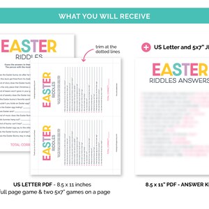 Easter Riddles, Printable Riddle Me This Game for a Family Easter Party ...