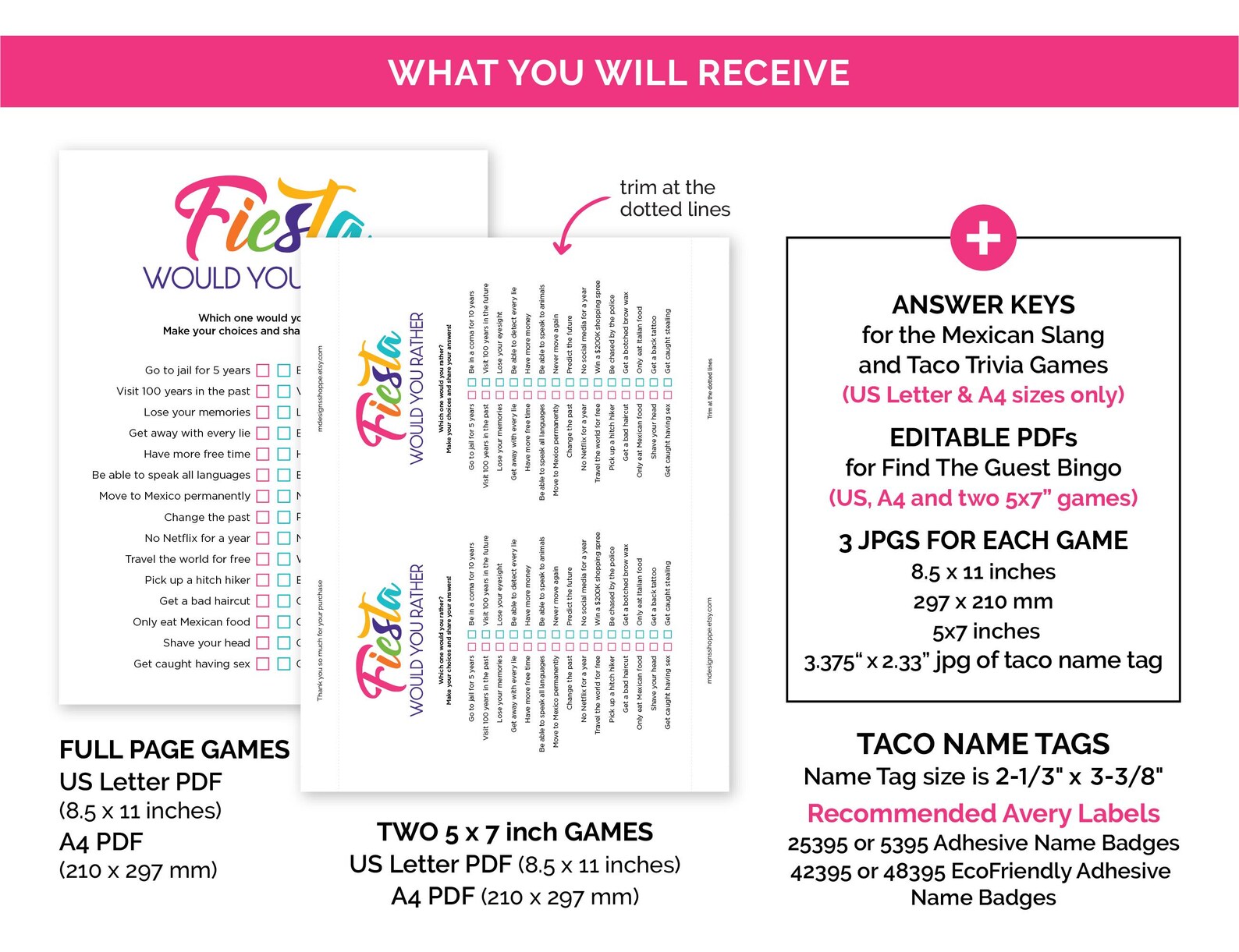 Fiesta Games Bundle, Printable Mexican Party Games for a Fiesta ...
