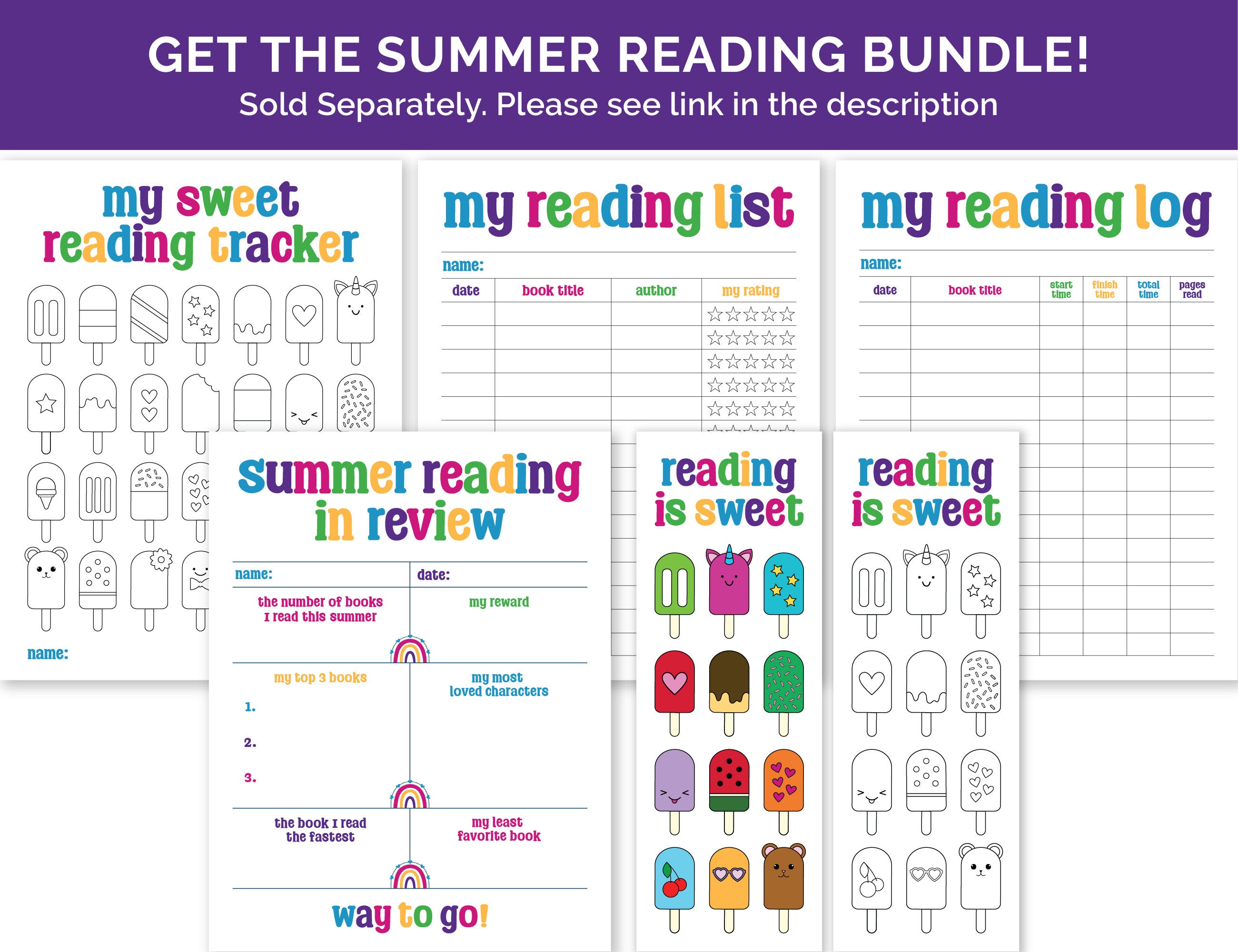 Summer Reading Tracker for Kids, Printable Book Tracker and Colouring ...