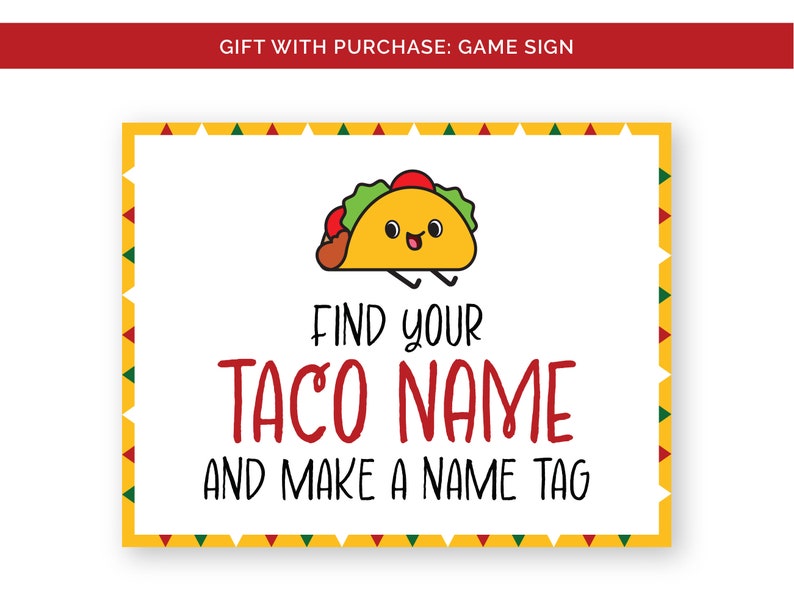 What is Your Taco Name Game, A Printable Game for Cinco De Mayo, a ...