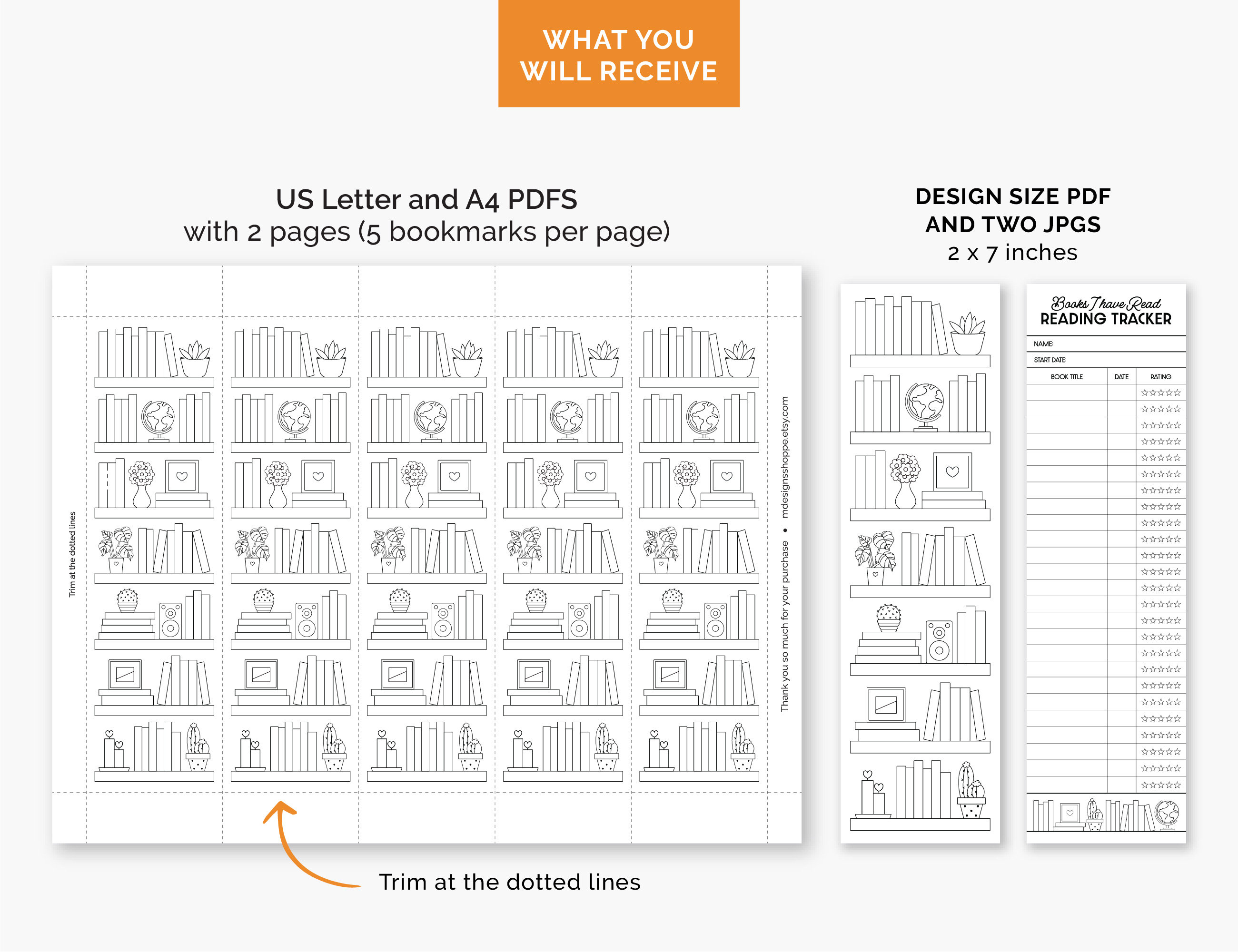 Reading Tracker Bookmarks, Printable Reading List Bookmark With ...