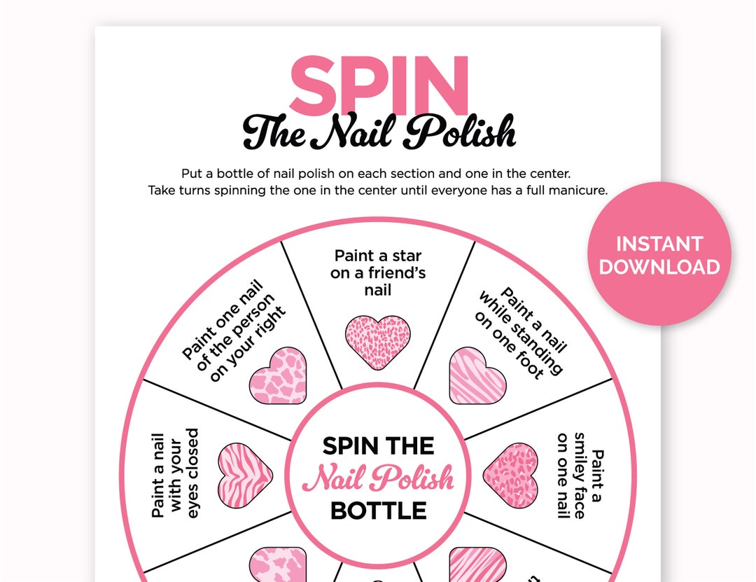 Spin the Nail Polish Game Printable Sleepover Game for Tween - Etsy