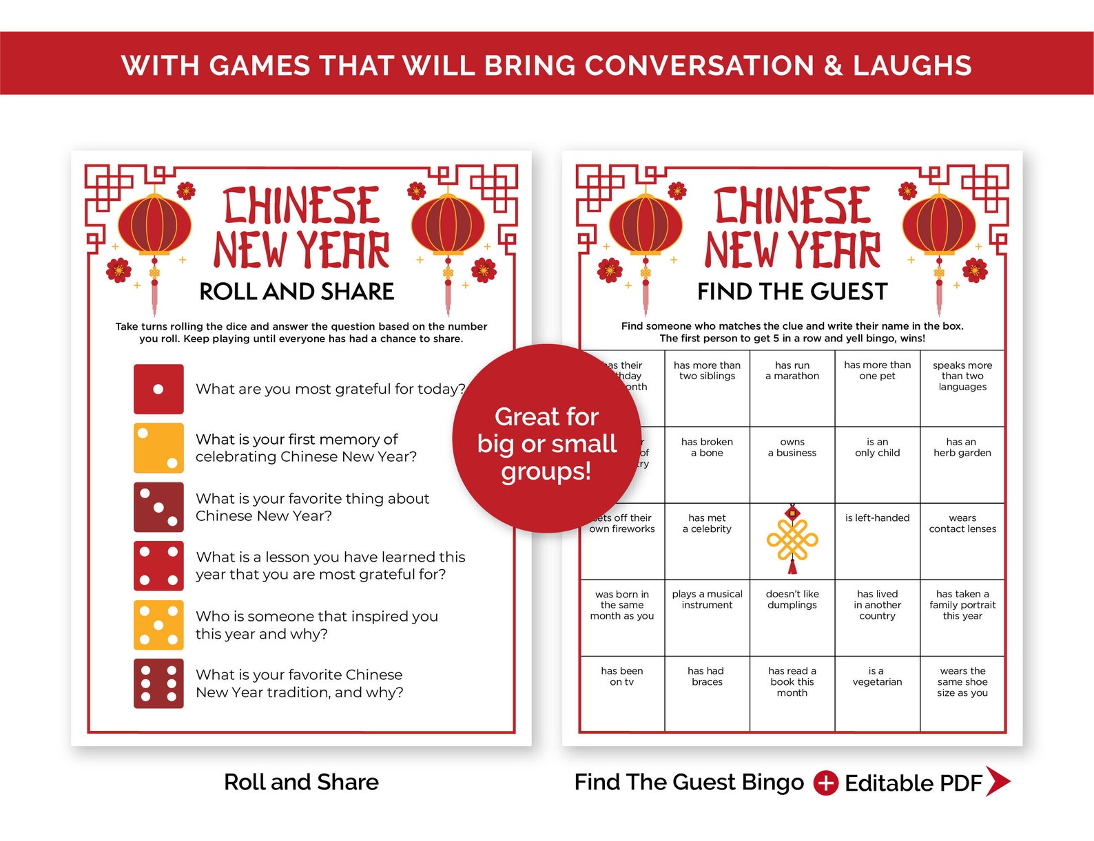 Chinese New Year Games, Printable Lunar New Year Games Bundle for ...