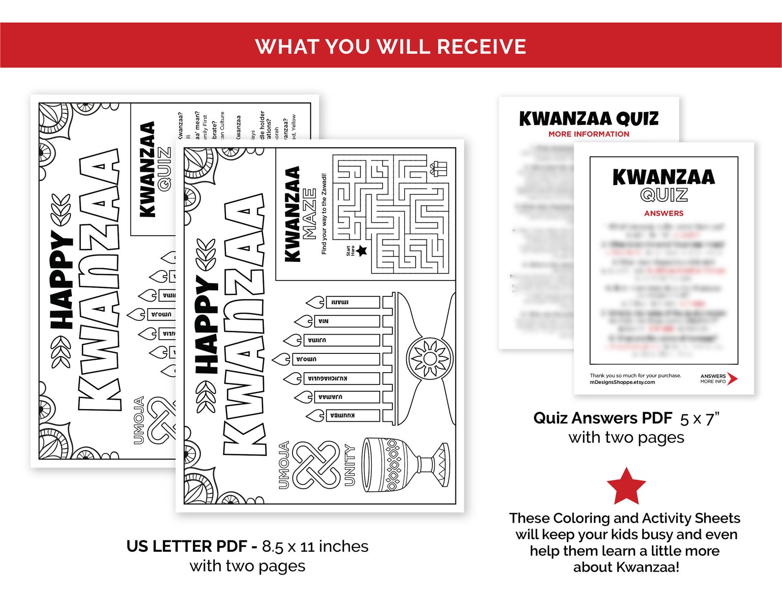 Kwanzaa Kids Coloring and Activities Page, Printable Kids Activity ...