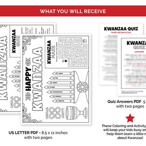 Kwanzaa Kids Coloring and Activities Page, Printable Kids Activity ...