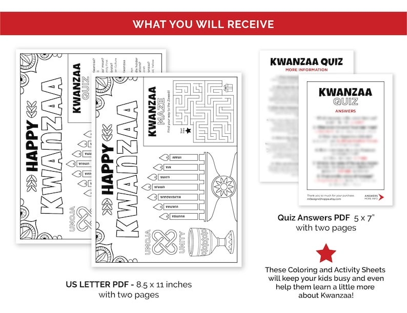 Kwanzaa Kids Coloring and Activities Page, Printable Kids Activity ...