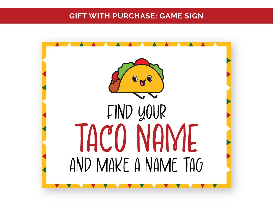 What is Your Taco Name Game, A Printable Game for Cinco De Mayo, a ...