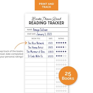 Reading Tracker Bookmarks, Printable Reading List Bookmark With ...