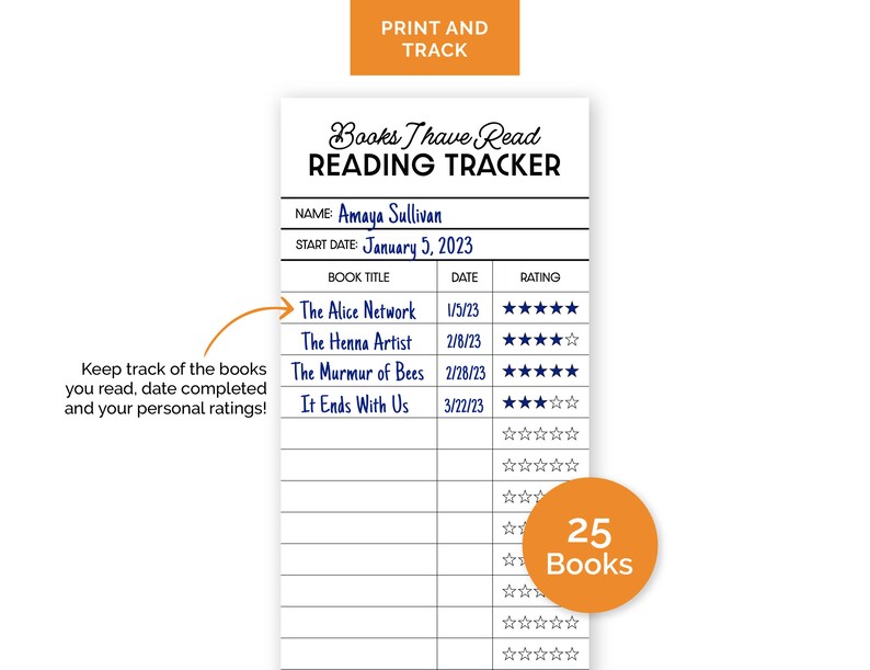 Reading Tracker Bookmarks, Printable Reading List Bookmark With ...