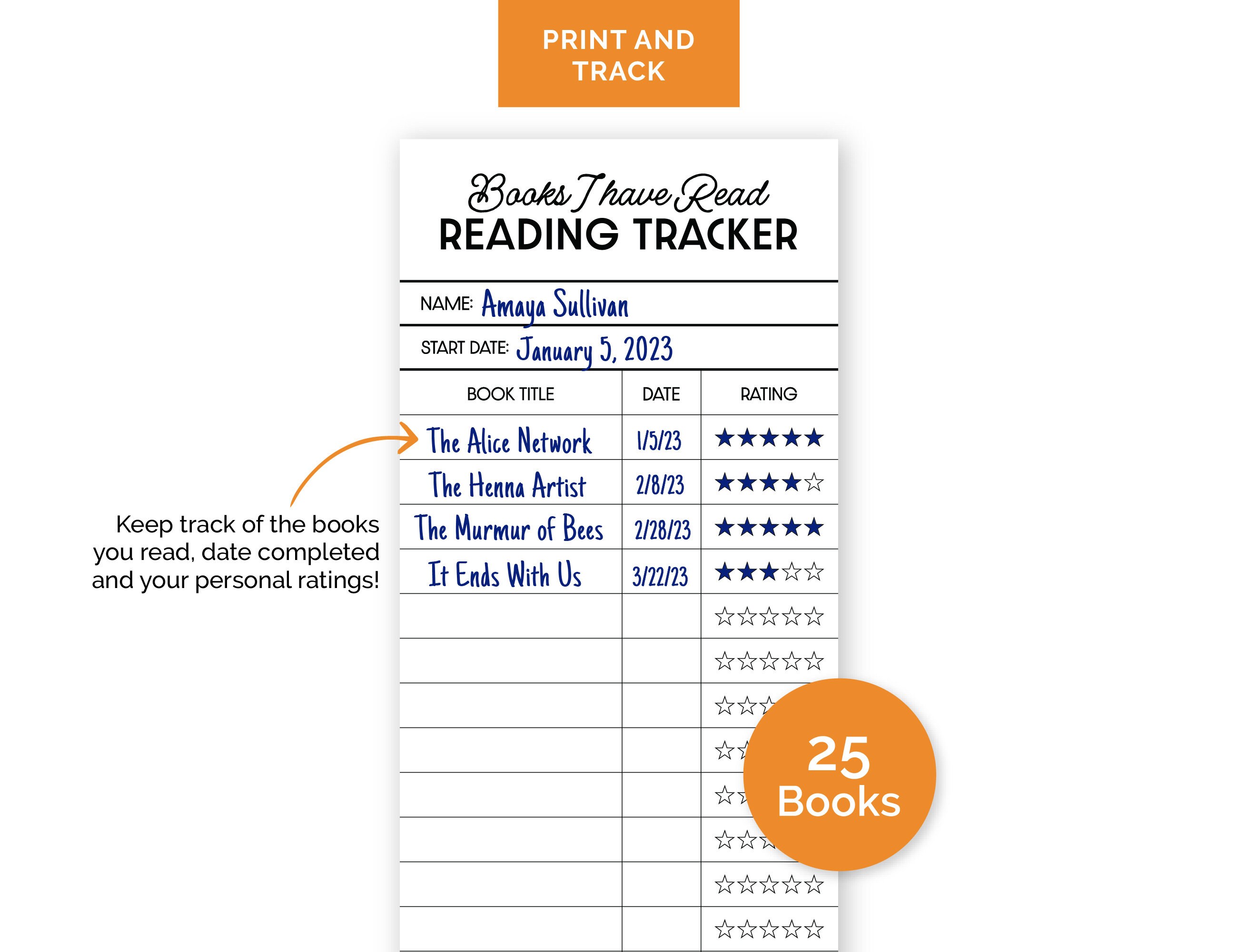 Reading Tracker Bookmarks, Printable Reading List Bookmark With ...