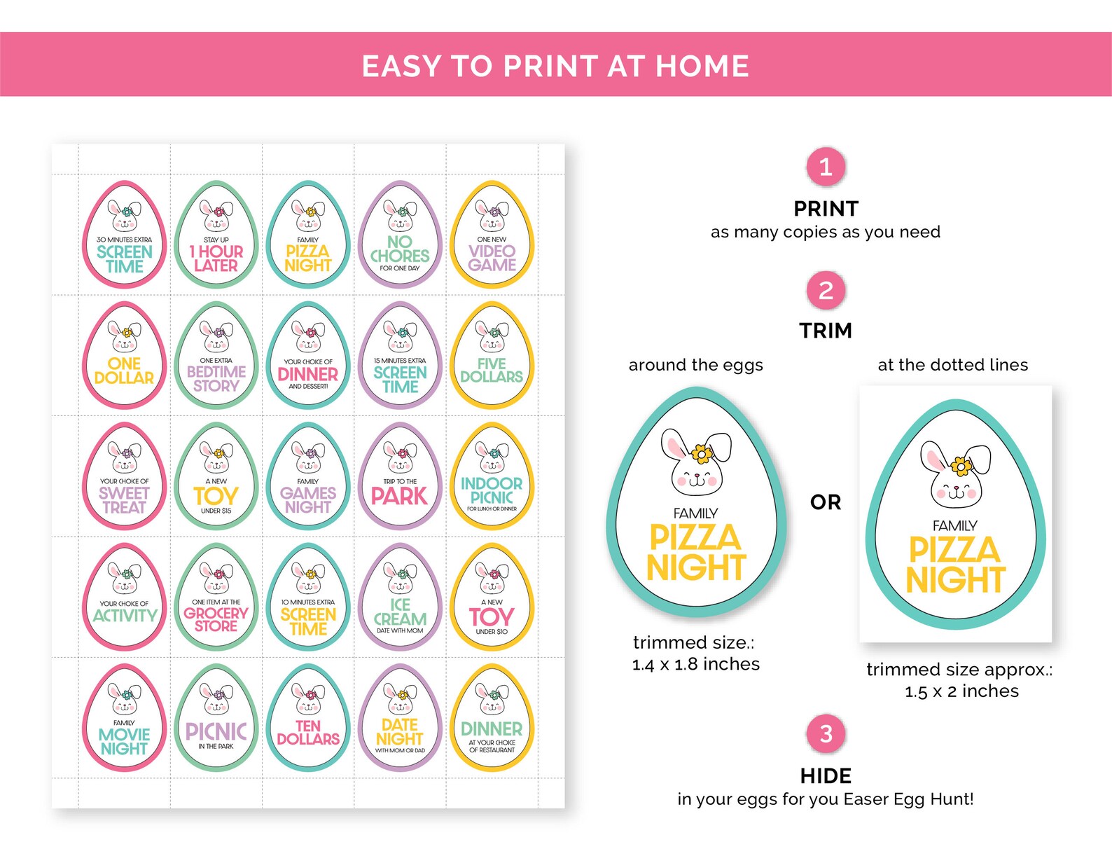 Easter Egg Tokens, Printable Easter Egg Coupons for Kids, Easter Egg ...