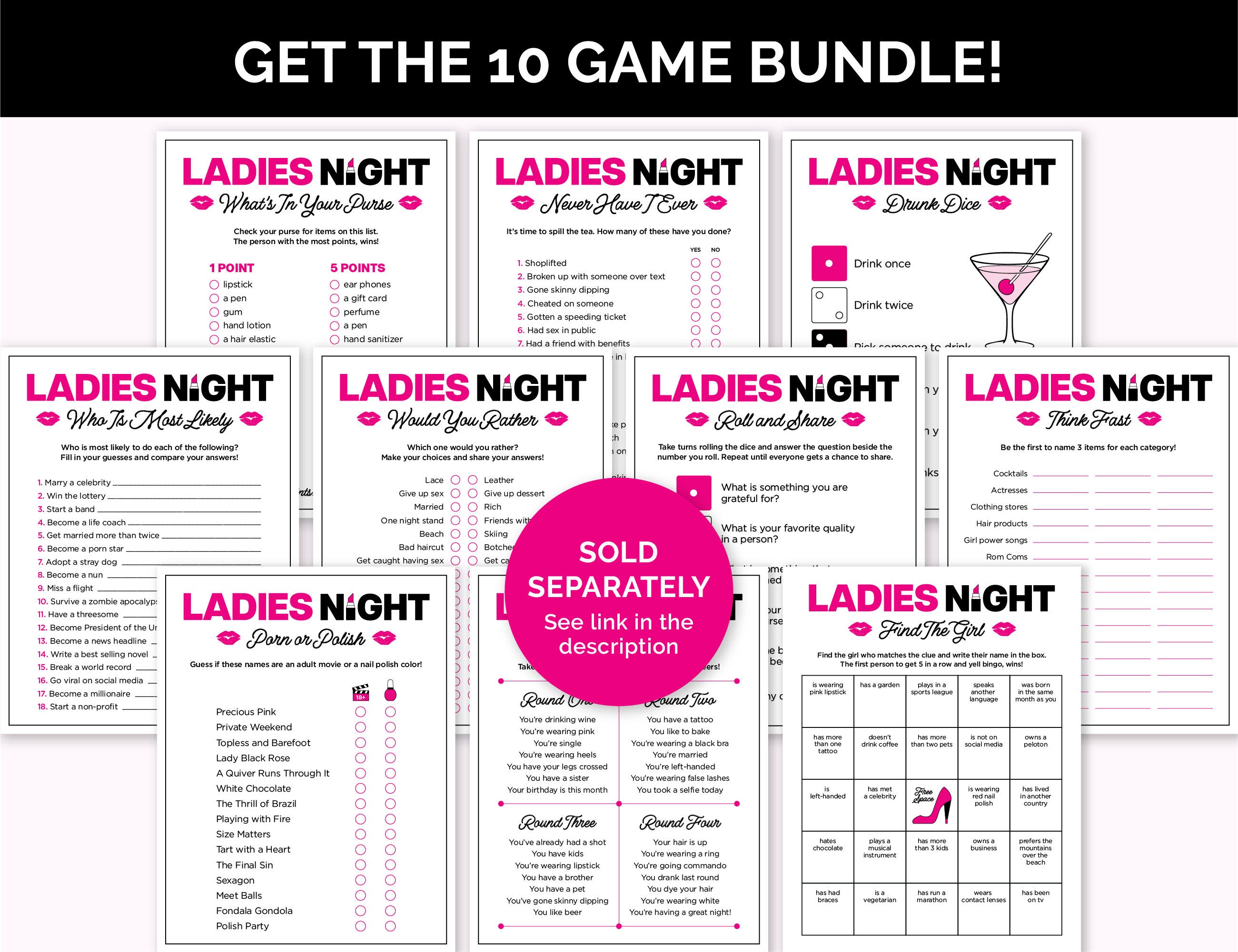 Ladies Night Bingo Game, Editable Icebreaker Party Game for a Girls ...