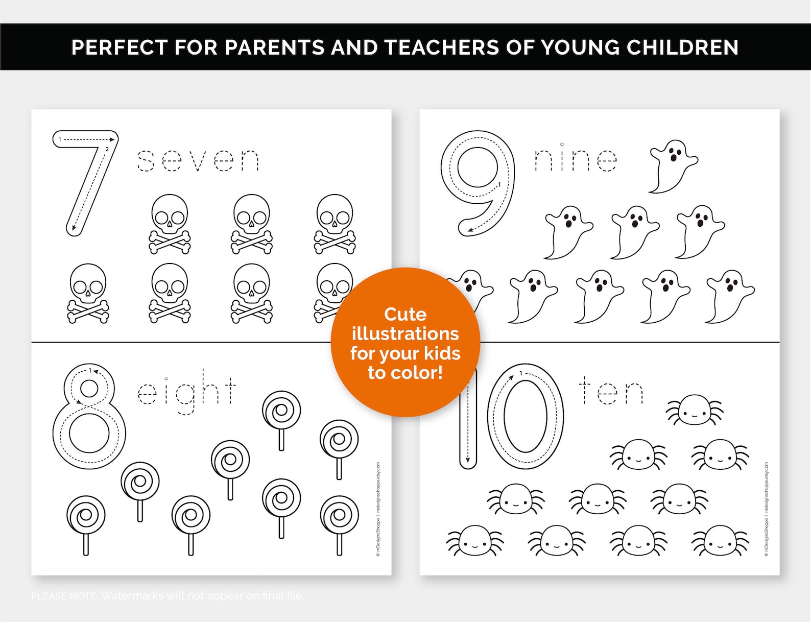 Halloween Worksheets for Kids, Printable Tracing and Coloring ...