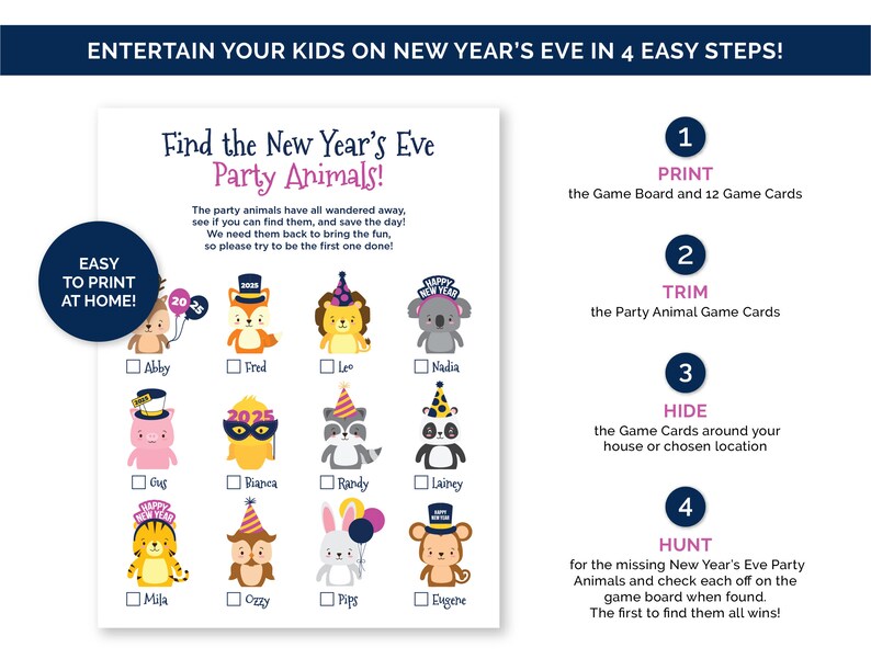 2025 New Year's Eve Scavenger Hunt, Printable New Years Hide & Seek ...