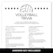 Volleyball Trivia Game, Printable Quiz With Answers for a Volleyball ...