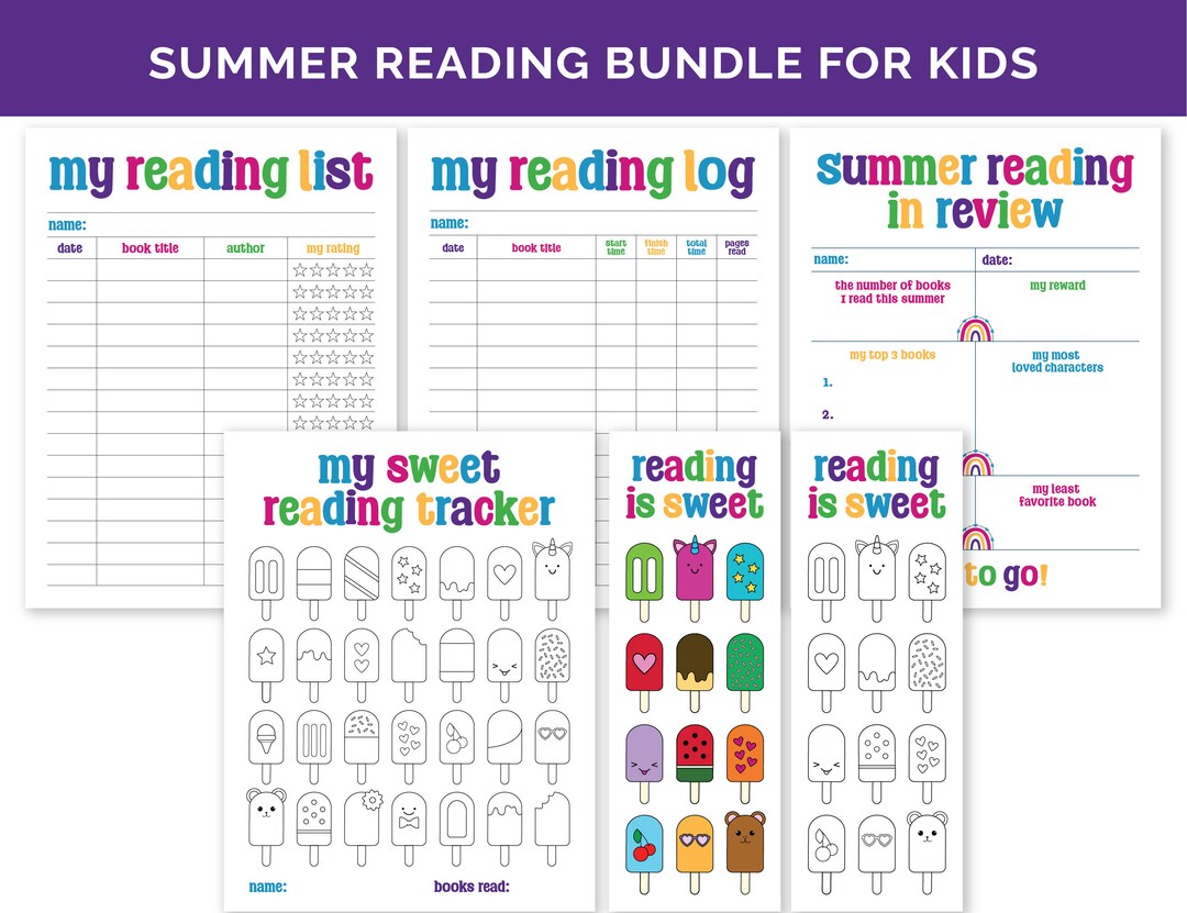Summer Reading Challenge for Kids, Printable Book Log, Reading List ...