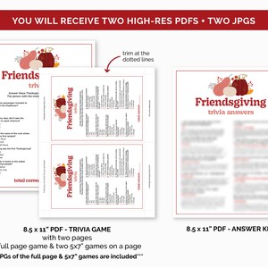 Friendsgiving Trivia Game, Printable Thanksgiving Quiz With Answers ...