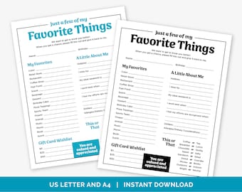Employee Favorite Things Survey, Coworker Questions Printable, All ...