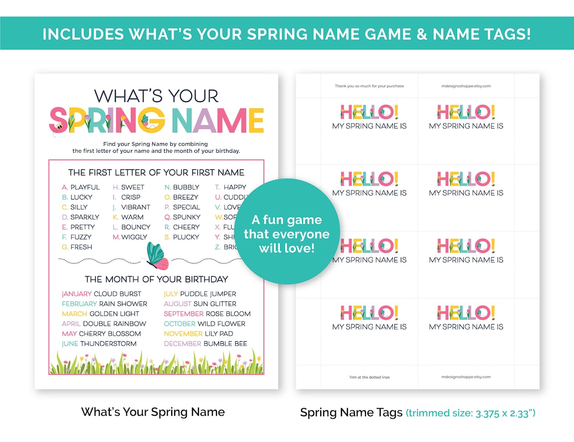Spring Games Bundle, Printable Spring Party Games for Kids, Teens and ...