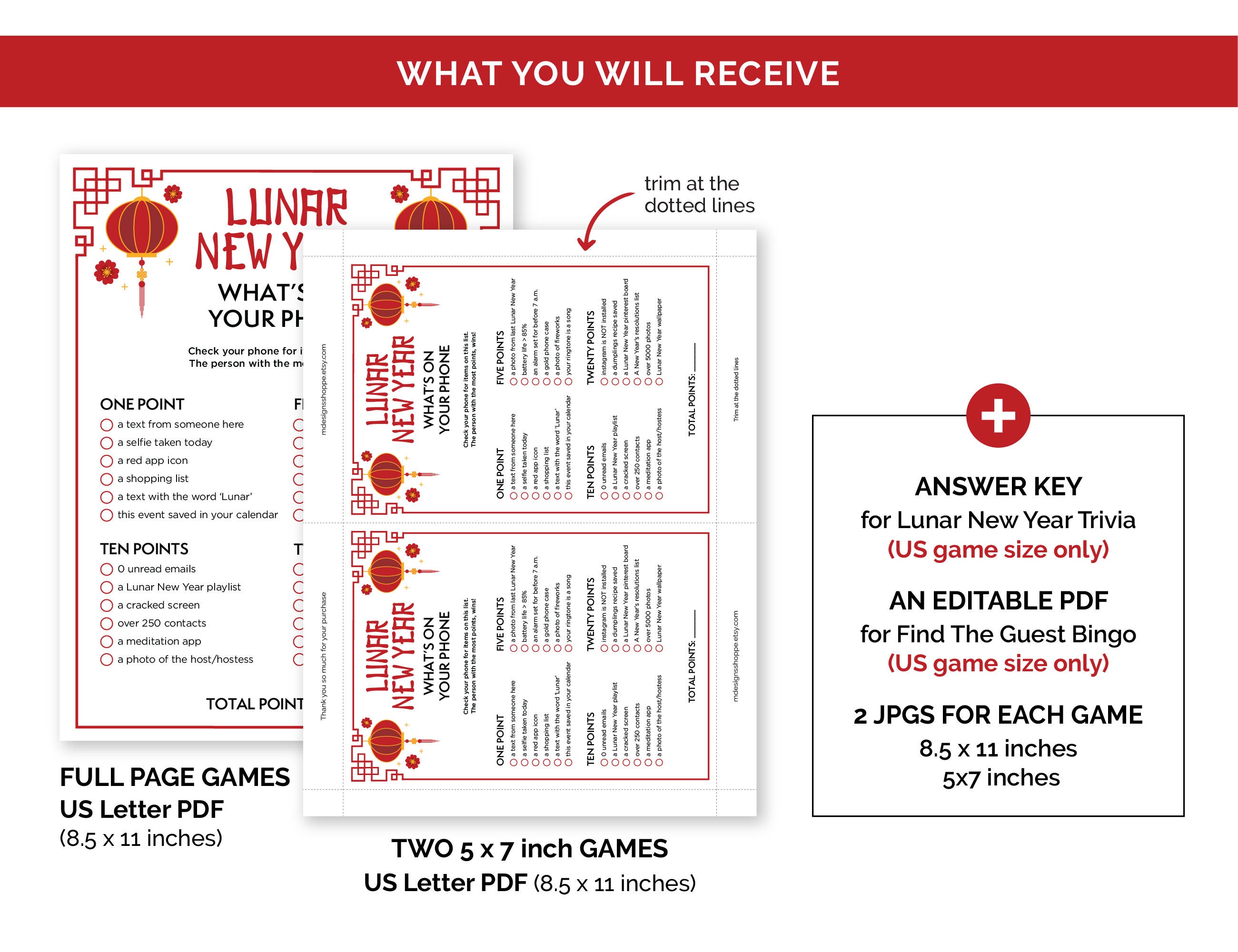 Lunar New Year Games, Printable Chinese New Year Games Bundle for ...