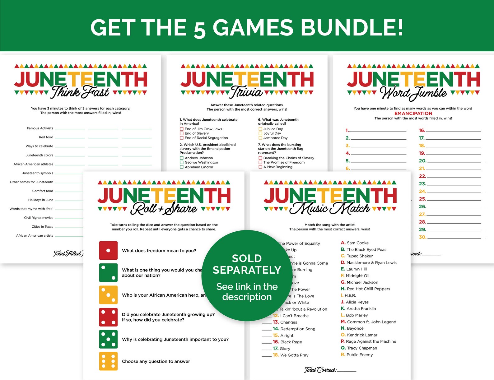 Juneteenth Trivia Game, Printable Black History Quiz, Juneteenth Game ...