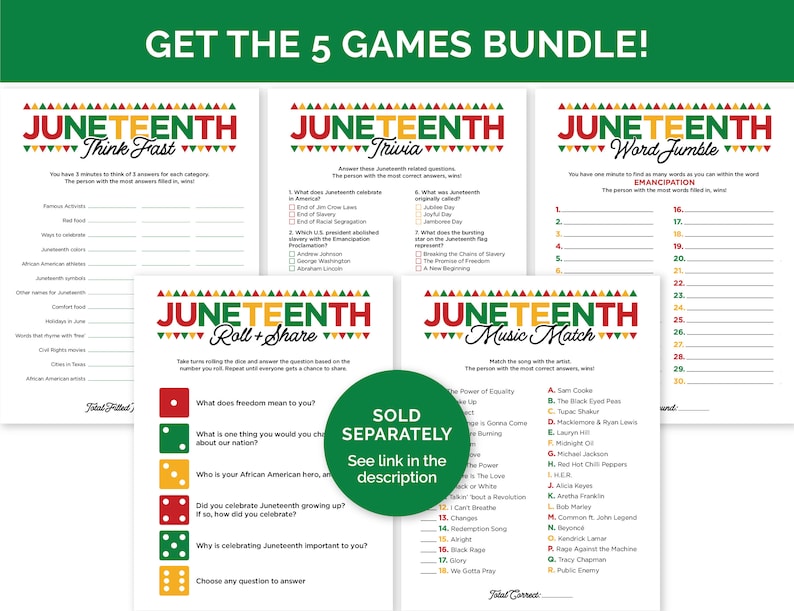 Juneteenth Trivia Game, Printable Black History Quiz, Juneteenth Game ...