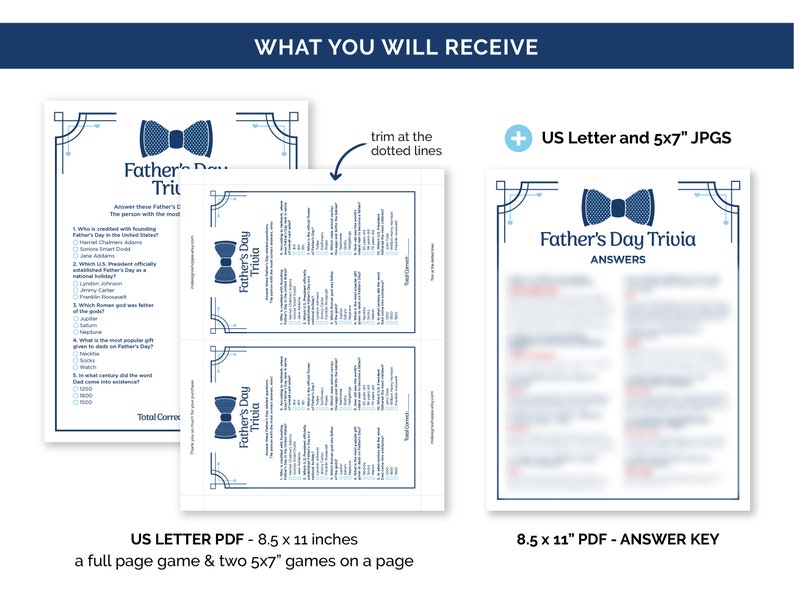 Father's Day Trivia Game, Printable Father's Day Quiz for Families ...