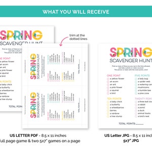 Spring Photo Scavenger Hunt, Printable Spring Party Game for Kids ...