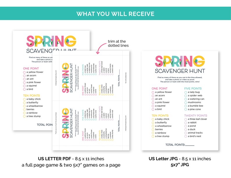 Spring Photo Scavenger Hunt, Printable Spring Party Game for Kids ...