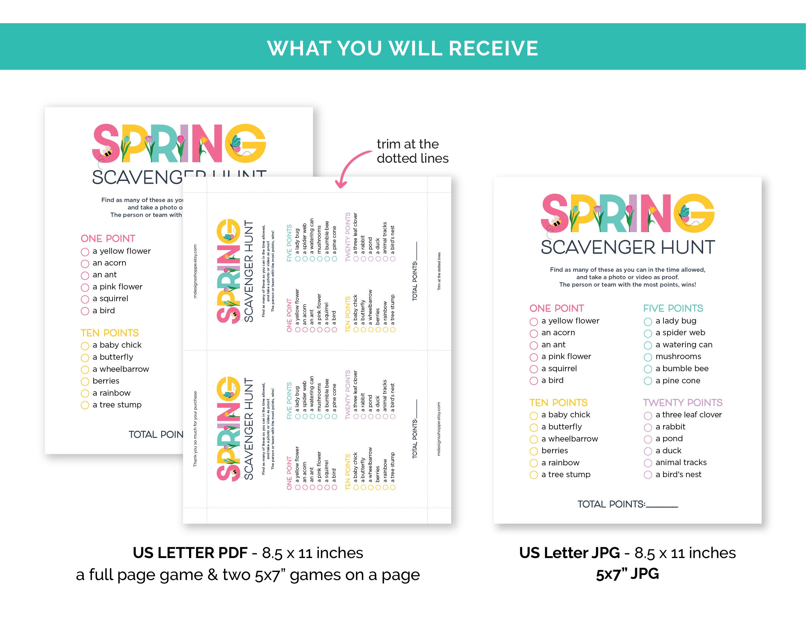 Spring Photo Scavenger Hunt, Printable Spring Party Game for Kids ...
