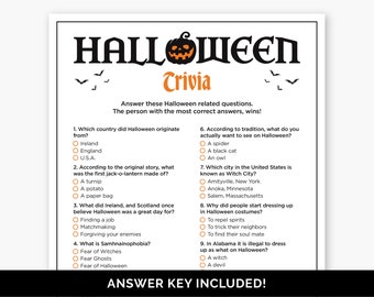 Halloween Trivia Games Halloween Party Games Teen Games - Etsy