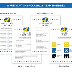 Volleyball Games, Printable Games Bundle for a Volleyball Team Party ...