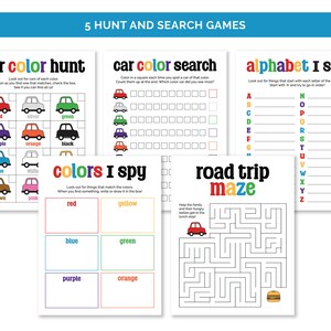 Road Trip Games for Kids, Printable Car Ride Activities, Road Trip ...