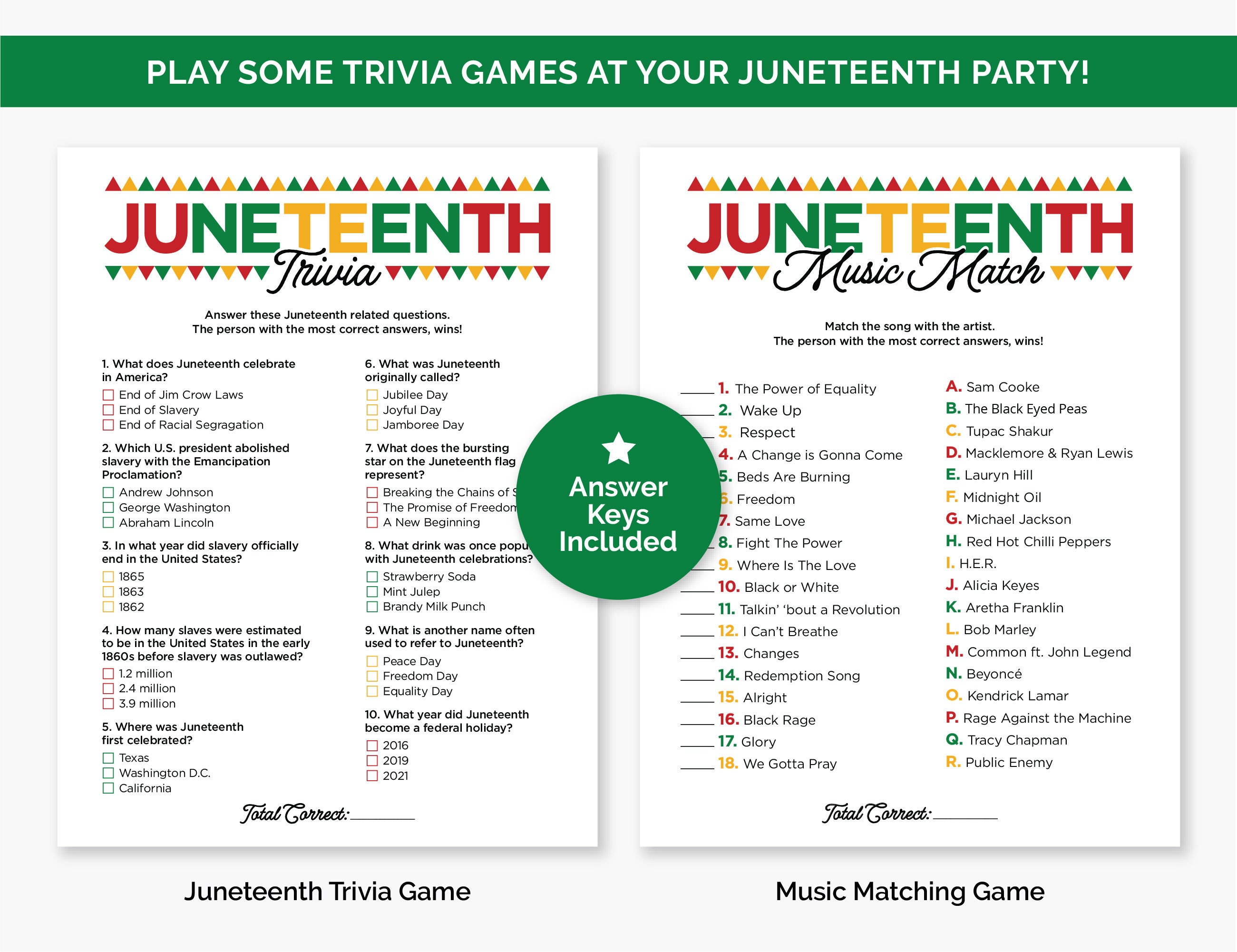 Juneteenth Games Printable Game Bundle for Family or - Etsy Canada
