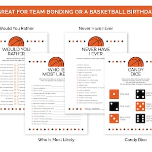 Basketball Games, Printable Games Bundle for a Basketball Team Party ...