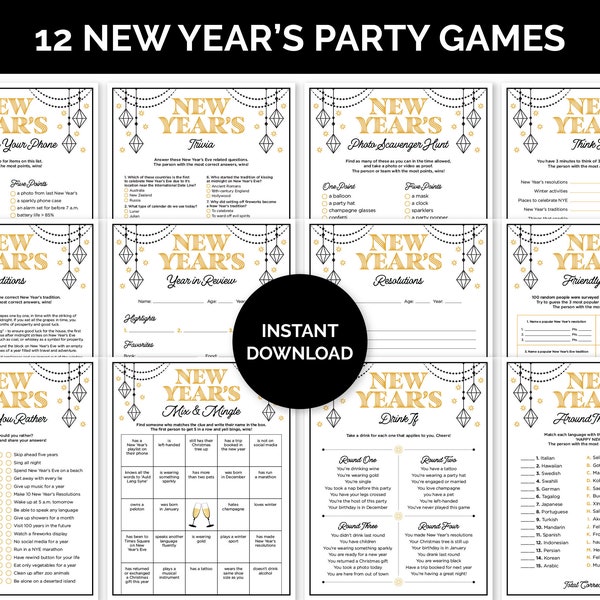 New Years Eve Games - Etsy