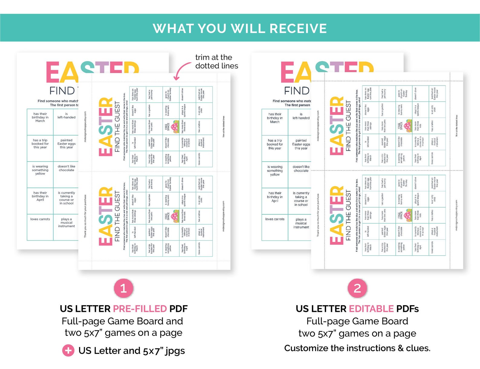 Editable Easter Find the Guest Bingo, Icebreaker Game for an Easter ...