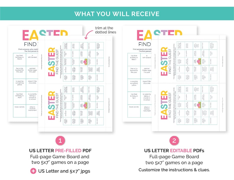 Editable Easter Find the Guest Bingo, Icebreaker Game for an Easter ...