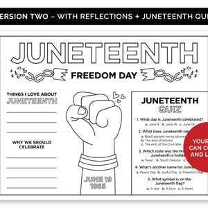 Juneteenth Kids Coloring and Activities Page Printable Kids - Etsy