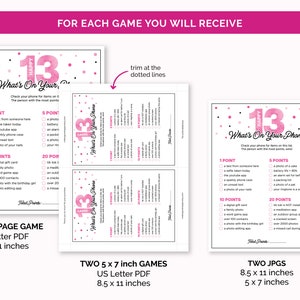 13th Birthday Party Games, Printable Thirteenth Birthday Game Bundle ...
