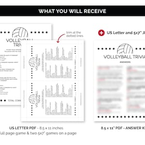 Volleyball Trivia Game, Printable Quiz With Answers for a Volleyball ...