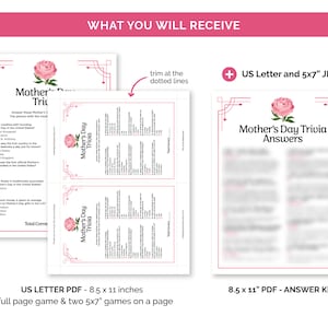 Mother's Day Trivia Game, Printable Mother's Day Quiz for Adults ...