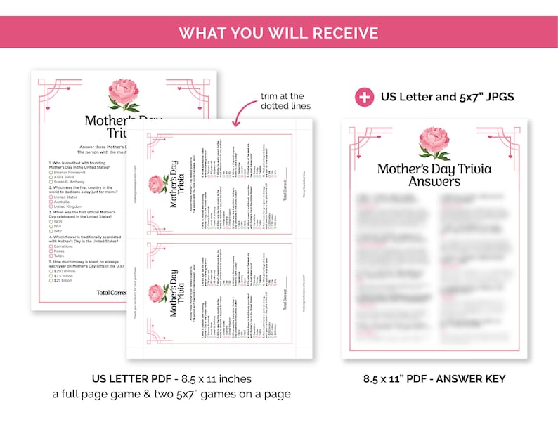 Mother's Day Trivia Game, Printable Mother's Day Quiz for Adults ...