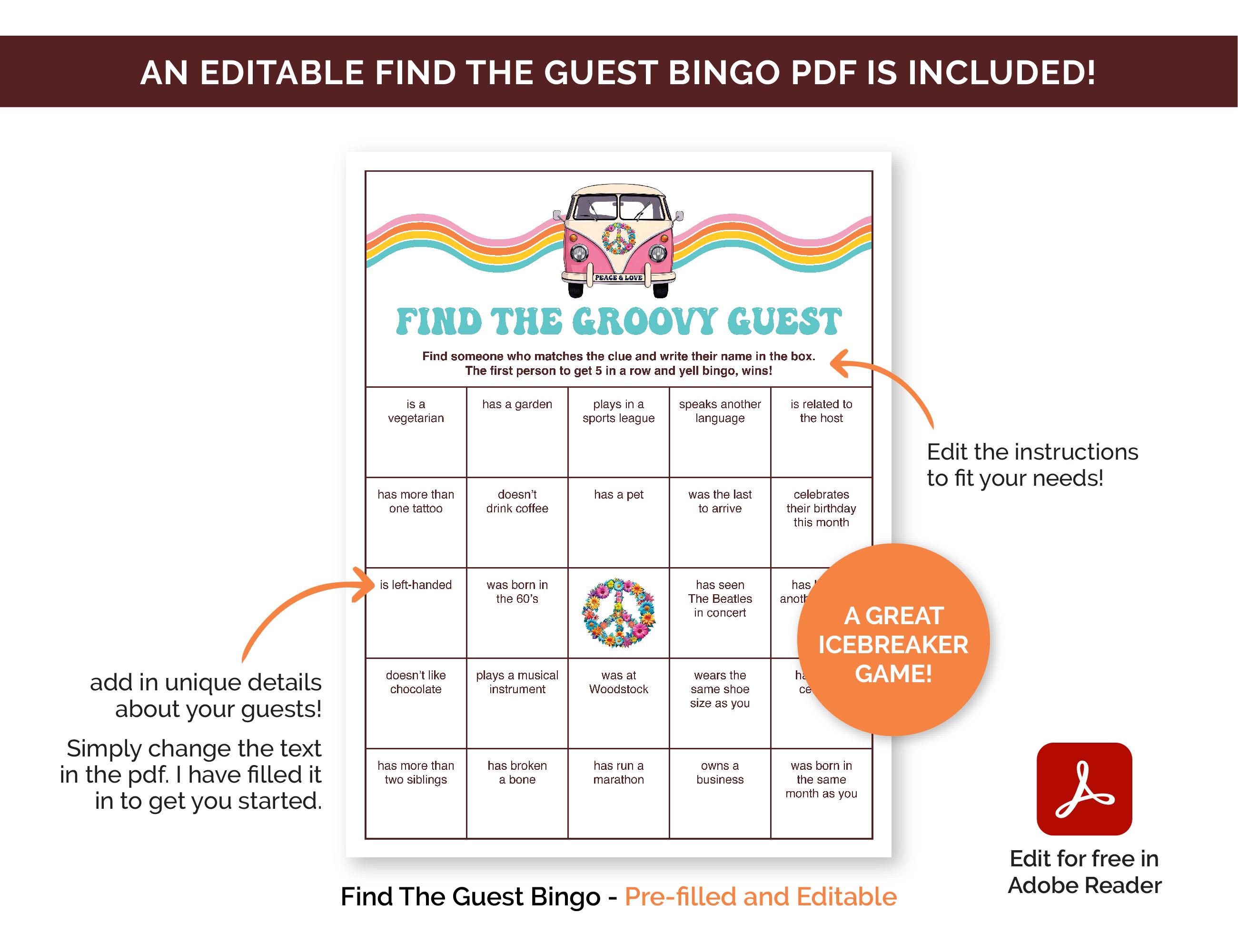 60s Party Games, Printable Games Bundle for a 60s Theme Party, Back to ...