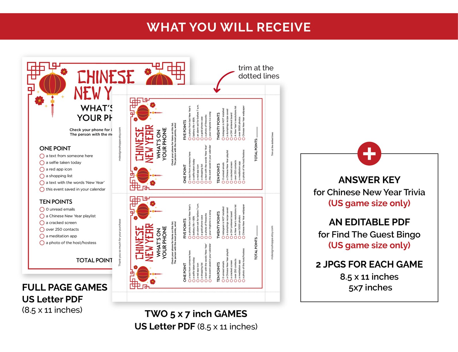Chinese New Year Games, Printable Lunar New Year Games Bundle for ...
